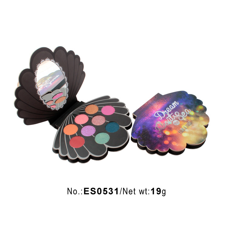 Private label glitter eyeshadow palette 9 colors paper packaging ES0531 ...