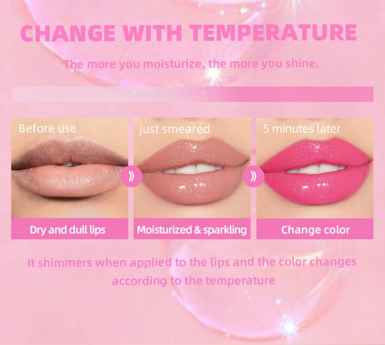 Private label Colour Changing Shimmer Lip Oil - Kasey Beauty